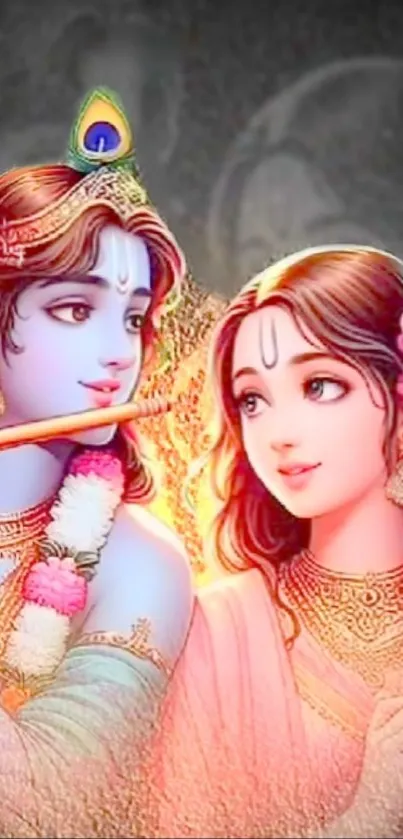 Divine Love Radha Krishna Art - free download