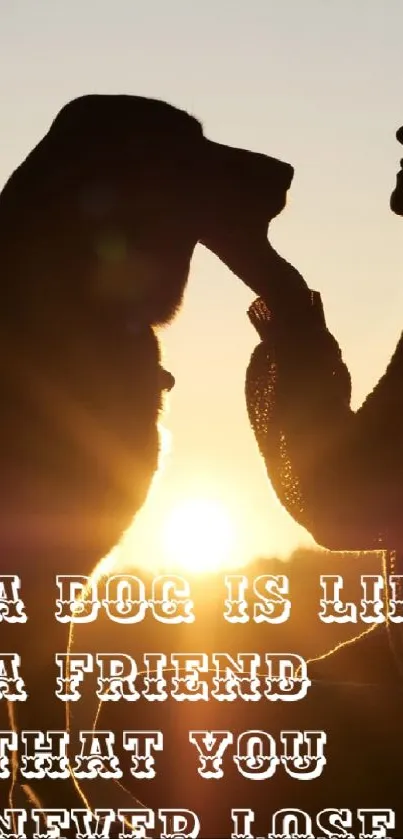 Dog and Friend Silhouette Wallpaper - free download