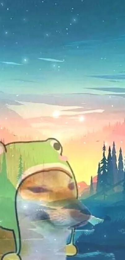Dog in Frog Hat Wallpaper - free download