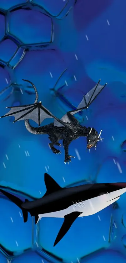 Dragon and Shark Fantasy Art - free download