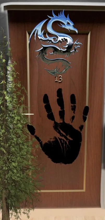 Dragon Handprint Door Design - free download