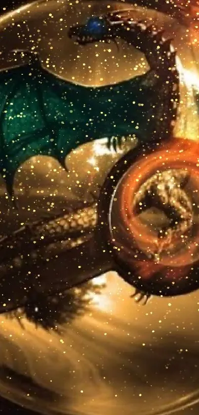 Dragon in Fiery Glass Sphere - free download