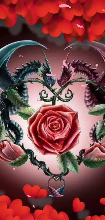 Dragons and Roses Wallpaper - free download