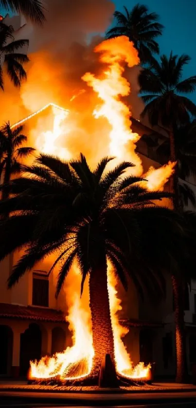 Dramatic Flaming Palm Scene - free download