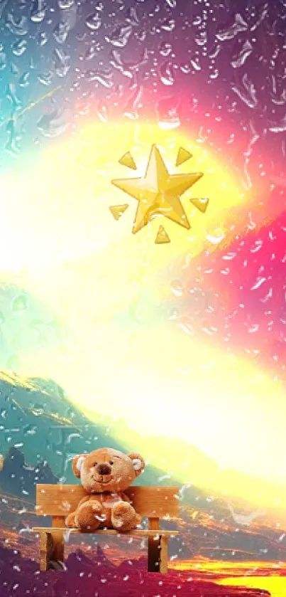 Dreamy Landscape with Teddy Bear - free download