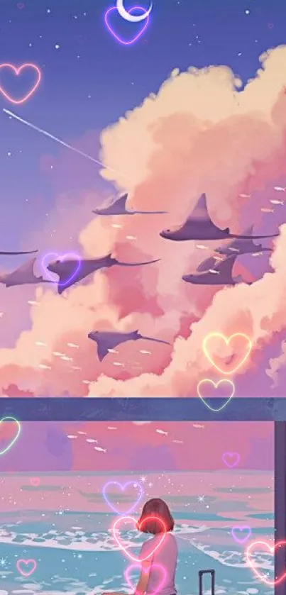 Dreamy Ocean Bus Stop Wallpaper - free download