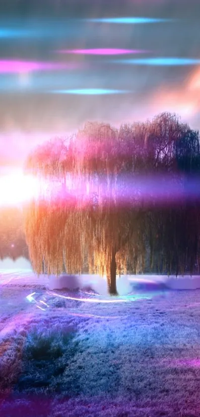 Dreamy Pastel Tree Landscape - free download