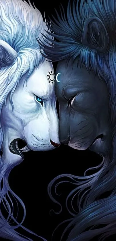 Dual Lion Yin Yang Art - free download