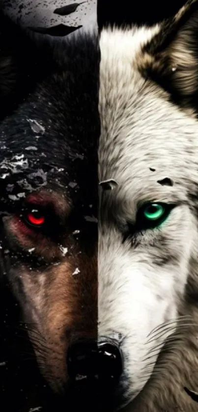 Dual Wolf Eyes Wallpaper - free download