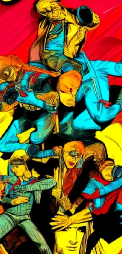 Dynamic Action Comic Art - free download