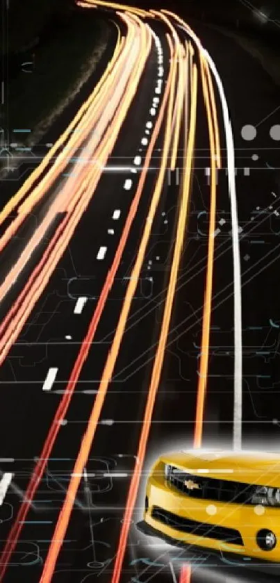 Dynamic Car Night Road Wallpaper - free download