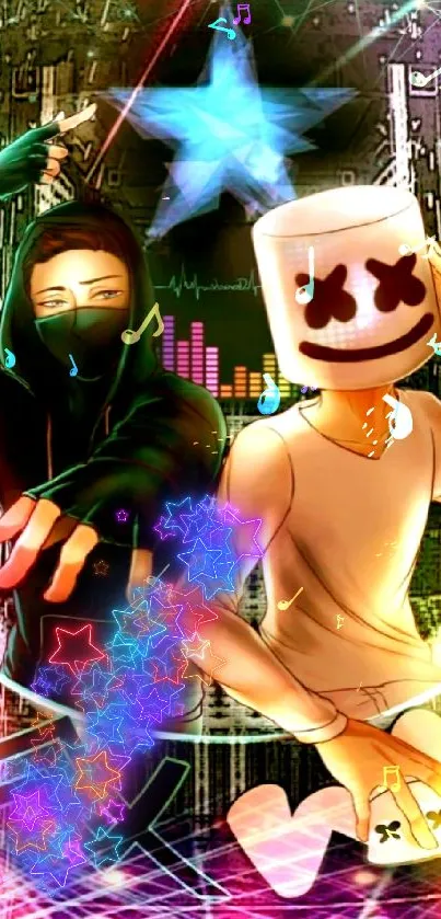 Dynamic DJ Duo Wallpaper - free download