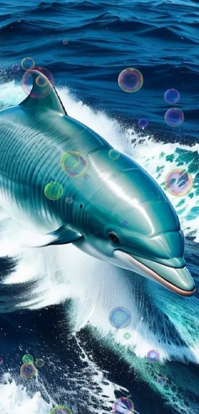 Dynamic Dolphin Ocean Wallpaper - free download