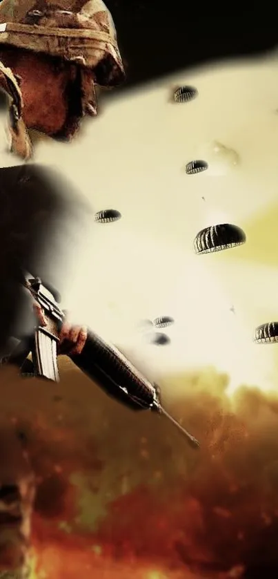 Dynamic Military Soldier Art - free download