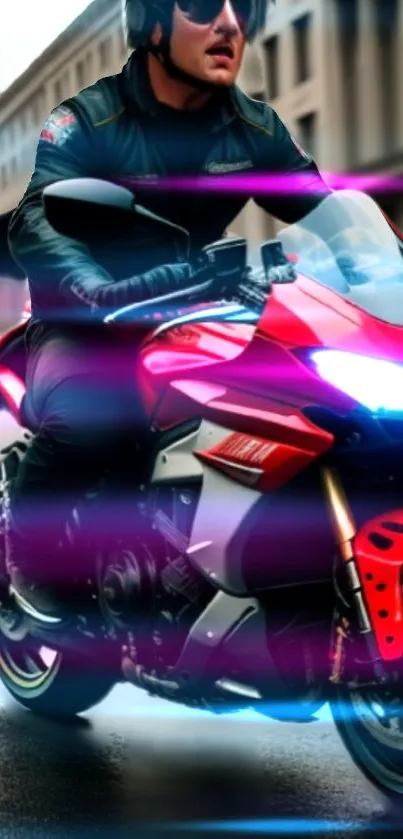 Dynamic Motorcycle Rider Wallpaper - free download