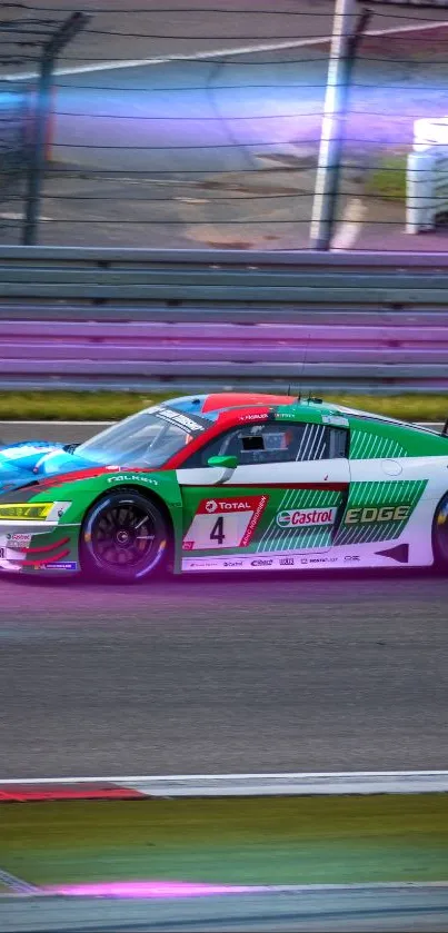 Dynamic Racing Car on Track - free download