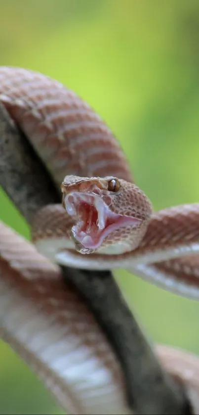 Dynamic Snake on Tree Branch - free download