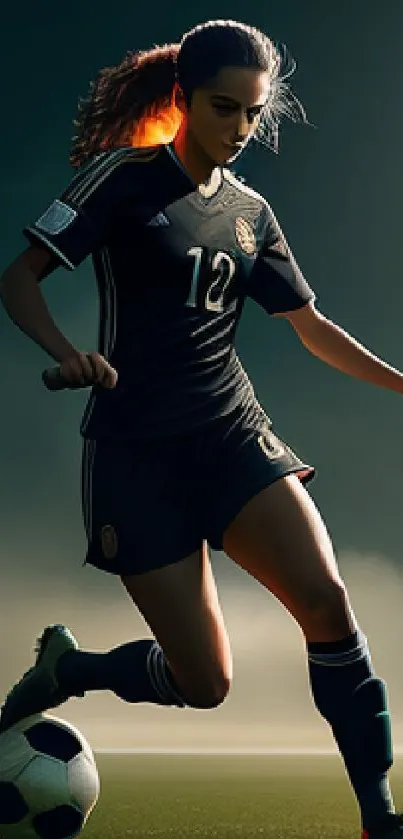 Dynamic Women's Soccer Wallpaper - free download