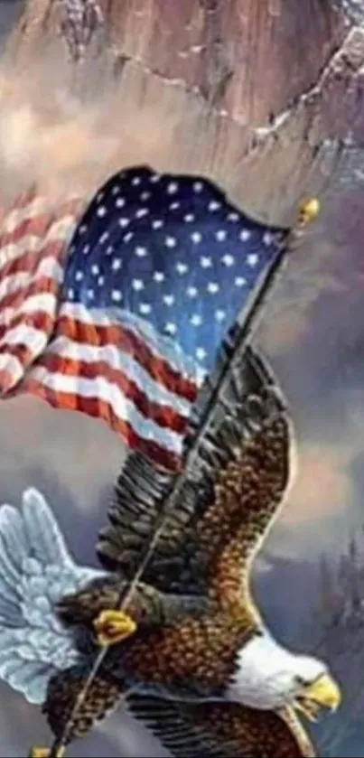 Eagle with American Flag - free download