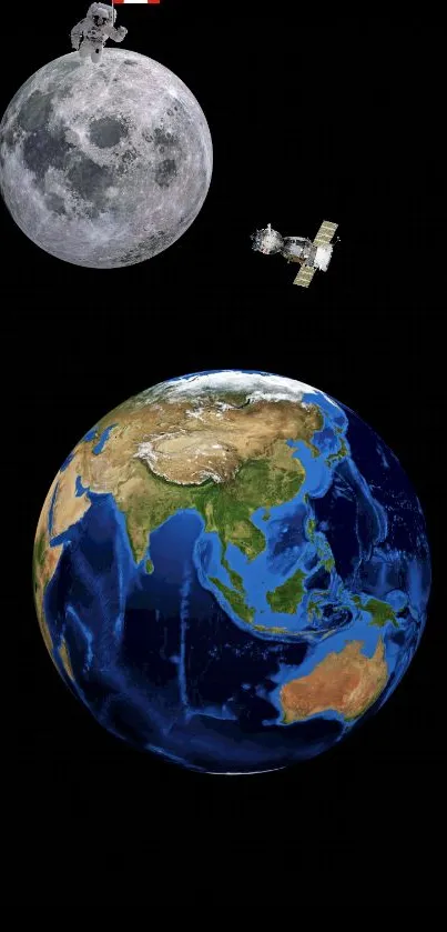 Earth and Moon Mobile Wallpaper - free download
