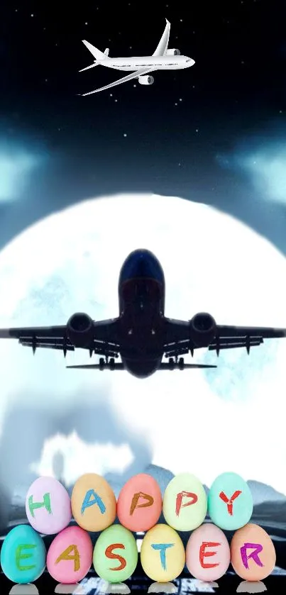 Easter Flight in Moonlit Sky - free download