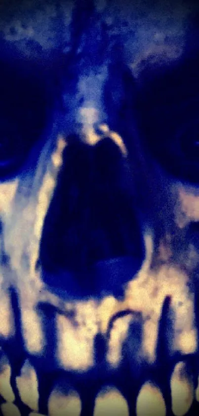 Eerie Blue Skull Wallpaper - free download
