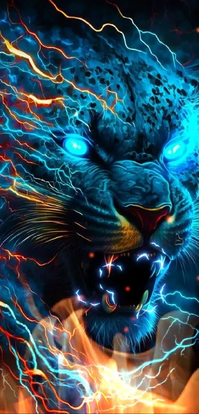 Electric Leopard Art Wallpaper - free download