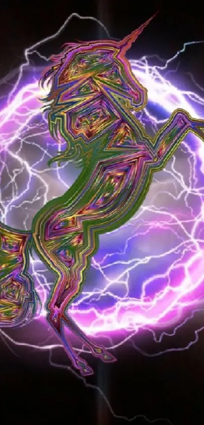 Electric Unicorn Phone Wallpaper - free download