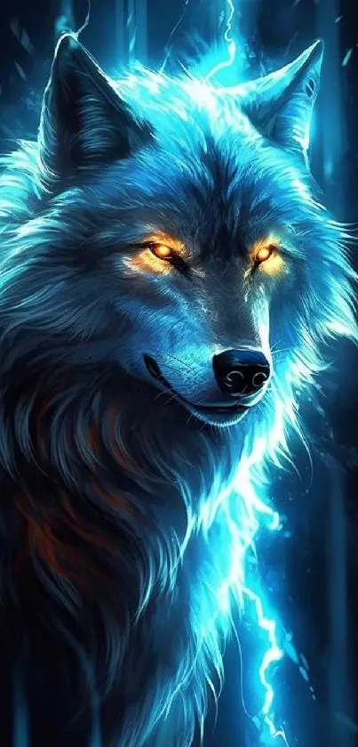 Electric Wolf Glow Wallpaper - free download