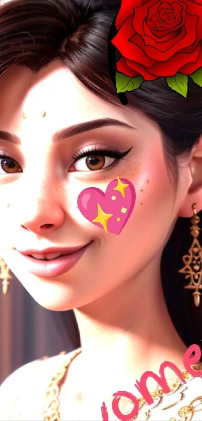 Elegant Animated Female Portrait - free download