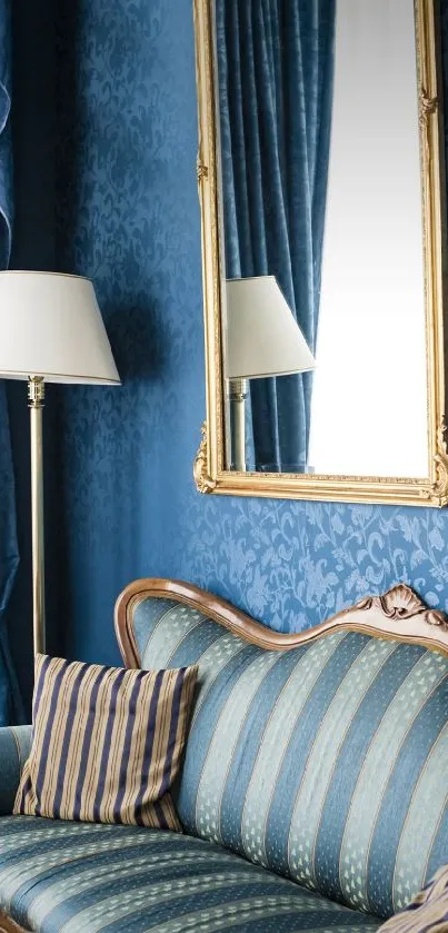 Elegant Blue Interior Wallpaper - free download