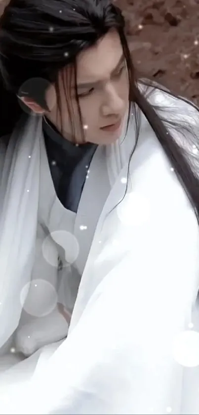 Elegant Character in White Robe - free download