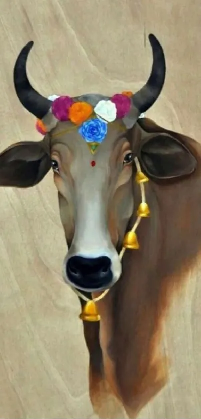 Elegant Floral Cow Art - free download