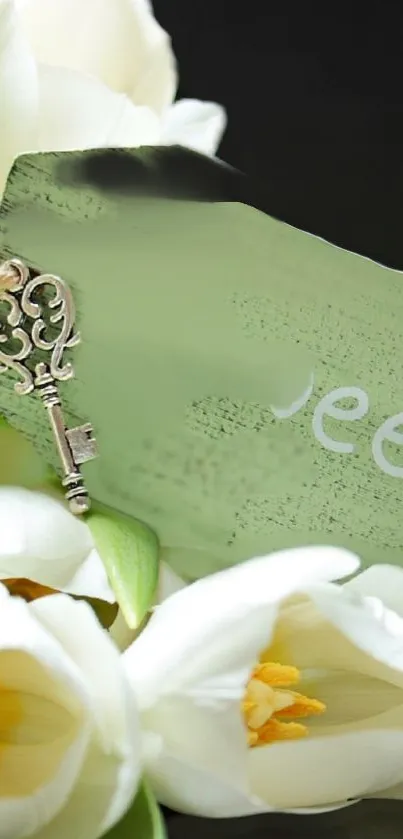 Elegant Floral Key Wallpaper - free download