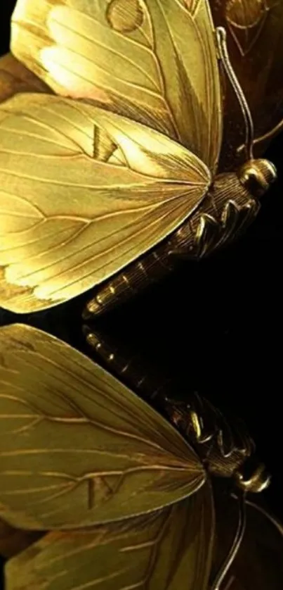 Elegant Gold Butterfly Wallpaper - free download