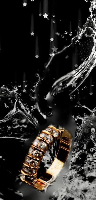 Elegant Gold Ring Splash Art - free download