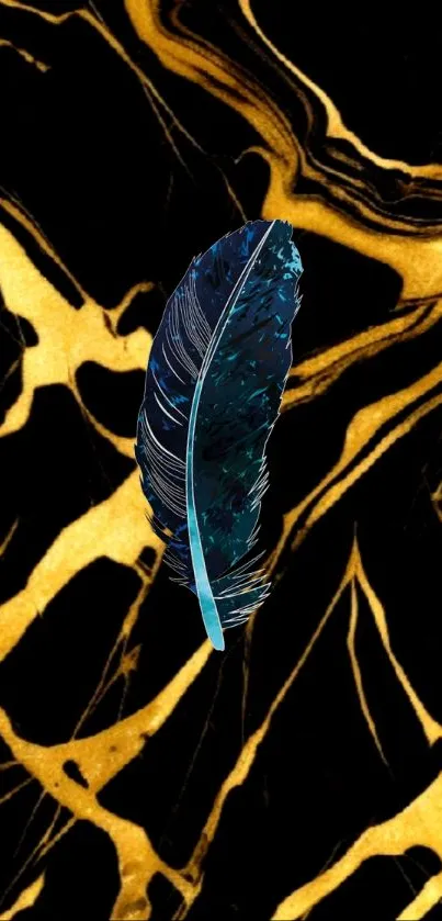 Elegant Marble Feather Wallpaper - free download