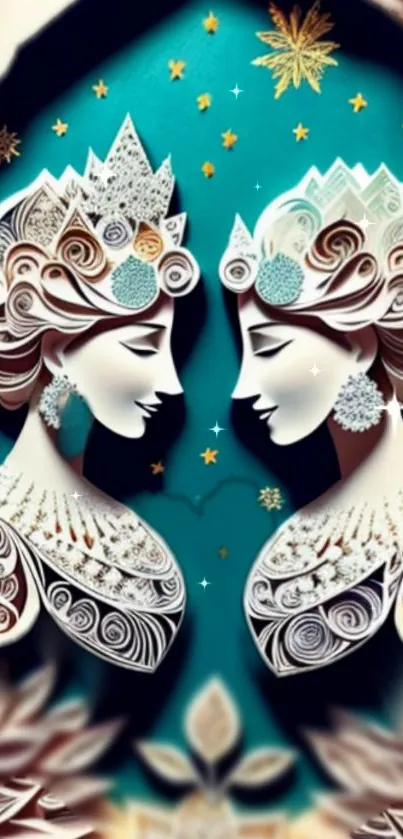 Elegant Paper Art Twins - free download