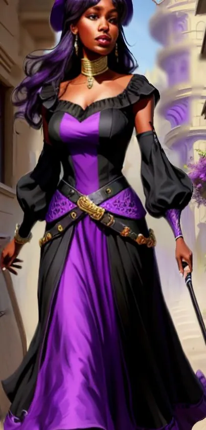 Elegant Purple Fantasy Lady - free download
