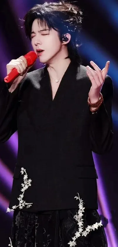 Elegant Singer in Black Attire - free download