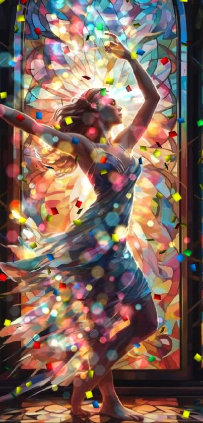 Elegant Stained Glass Dancer Art - free download