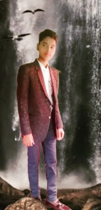 Elegant Waterfall Portrait - free download