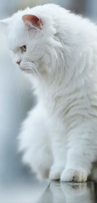 Elegant White Cat Wallpaper - free download