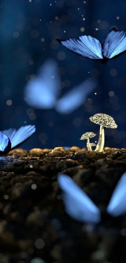 Enchanted Blue Butterfly Wallpaper - free download