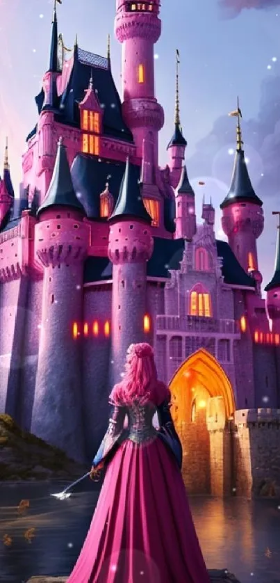 Enchanting Pink Castle View - free download