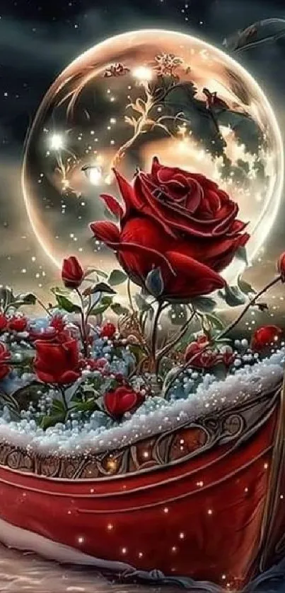 Enchanting Rose Moonlight Wallpaper - free download