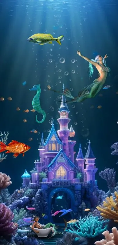 Enchanting Underwater Castle Art - free download