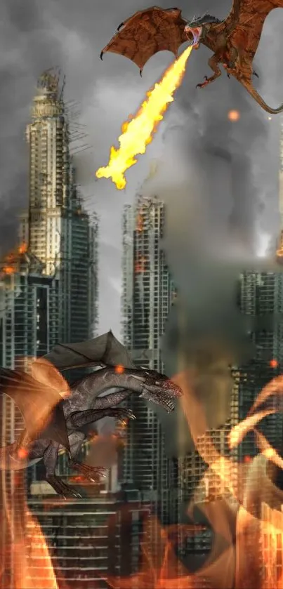 Epic Dragon City Battle Wallpaper - free download