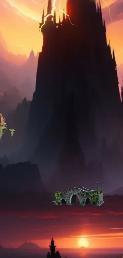Epic Fantasy Sunset Landscape - free download