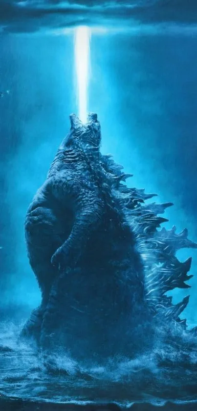 Epic Godzilla Blue Aura Wallpaper - free download